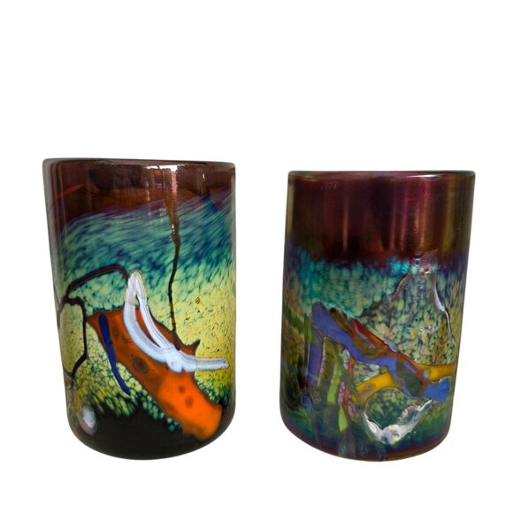 Bruce Stowell | Dining | Bruce Stowell Signed Art Glass Tumblers Pair ...